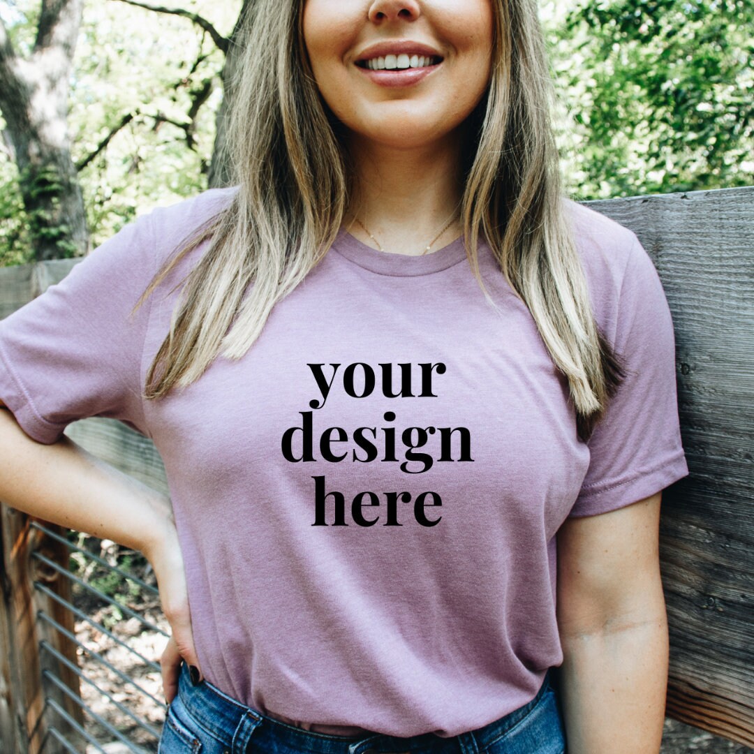 Mockups Bella Canvas 3001 Shirt Mockup Heather Orchid - Etsy