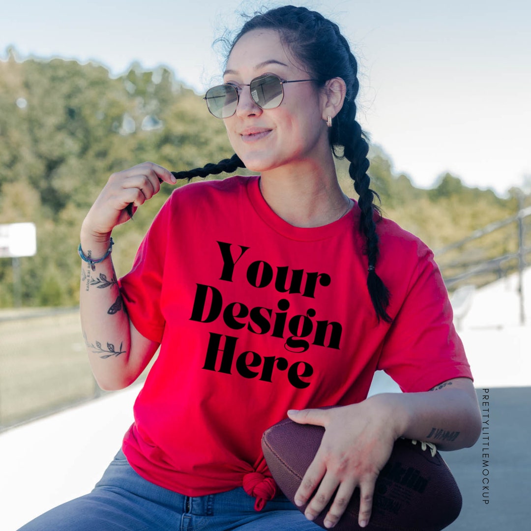 T Shirt Mock Up, Bella Canvas 3001 Mockup, Bella Canvas Red Shirt ...