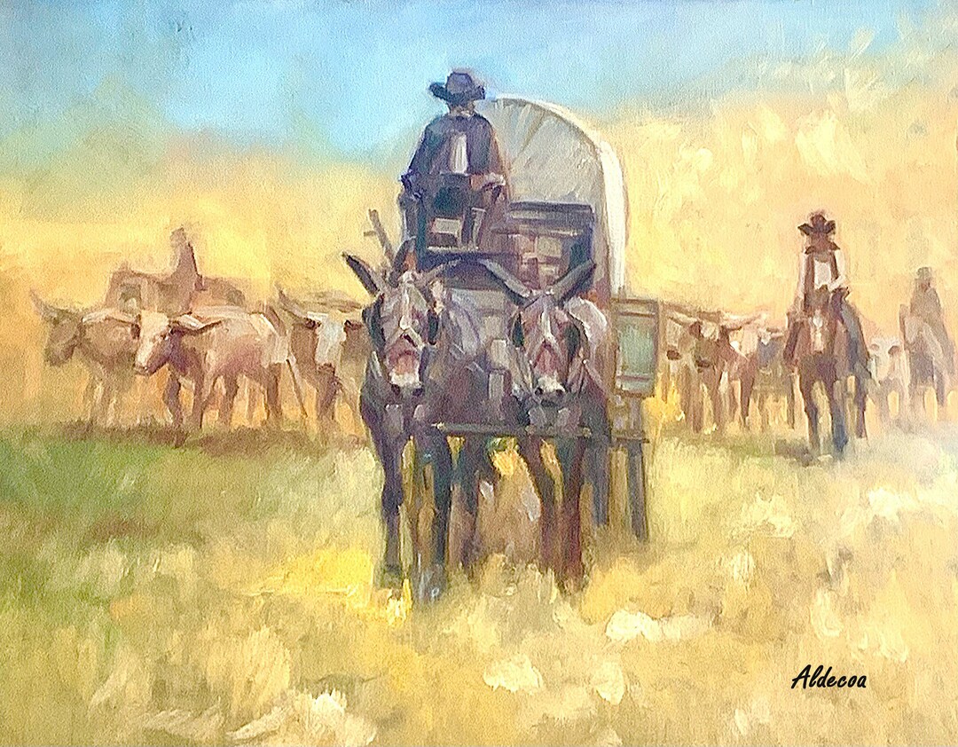 Cattle Drive- Cowboy Art, Print, Landscape, Cowboy Print, Western Art ...