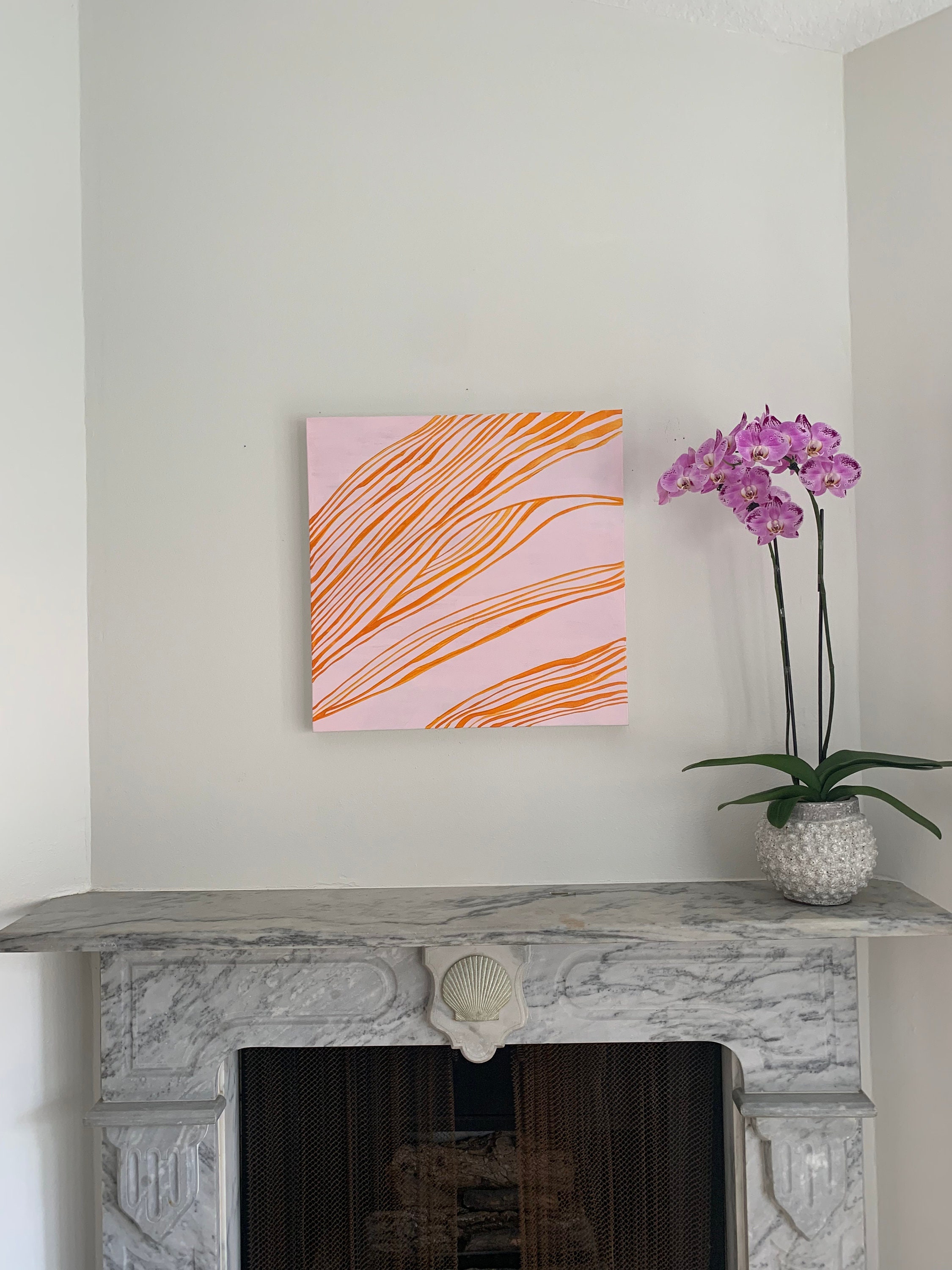 Abstract Painting Pink Orange Painting on canvas Fine Art | Etsy
