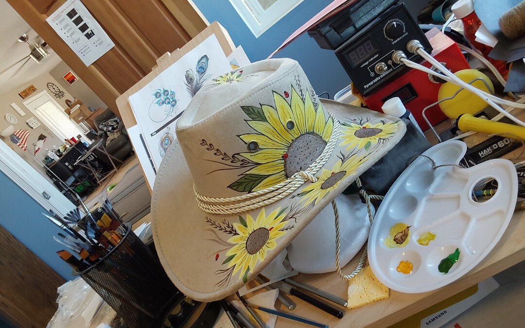 Cowboy Hat With Sunflowers - Etsy