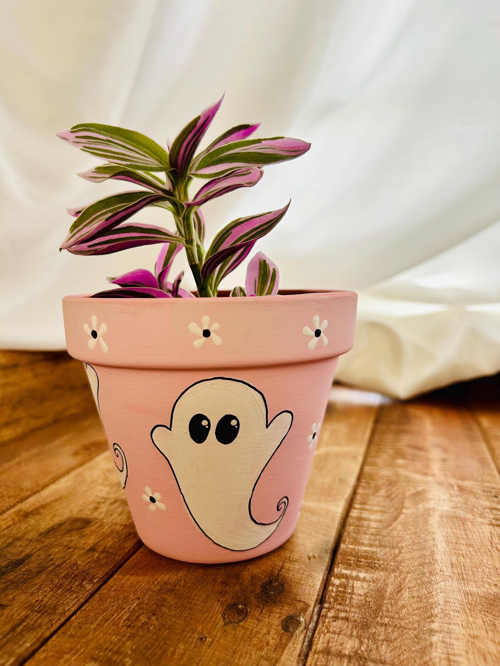 Hand Painted Terracotta Plant Pot: Little Ghost Design - Etsy