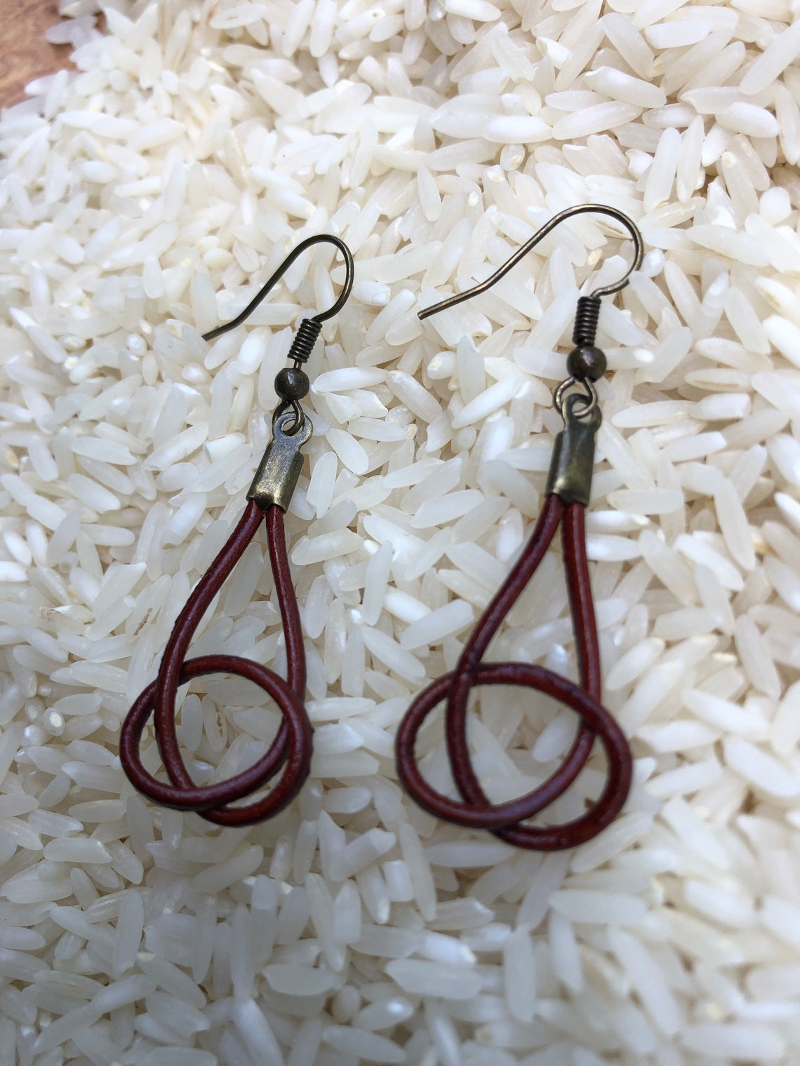 Leather Knot Earrings - Etsy