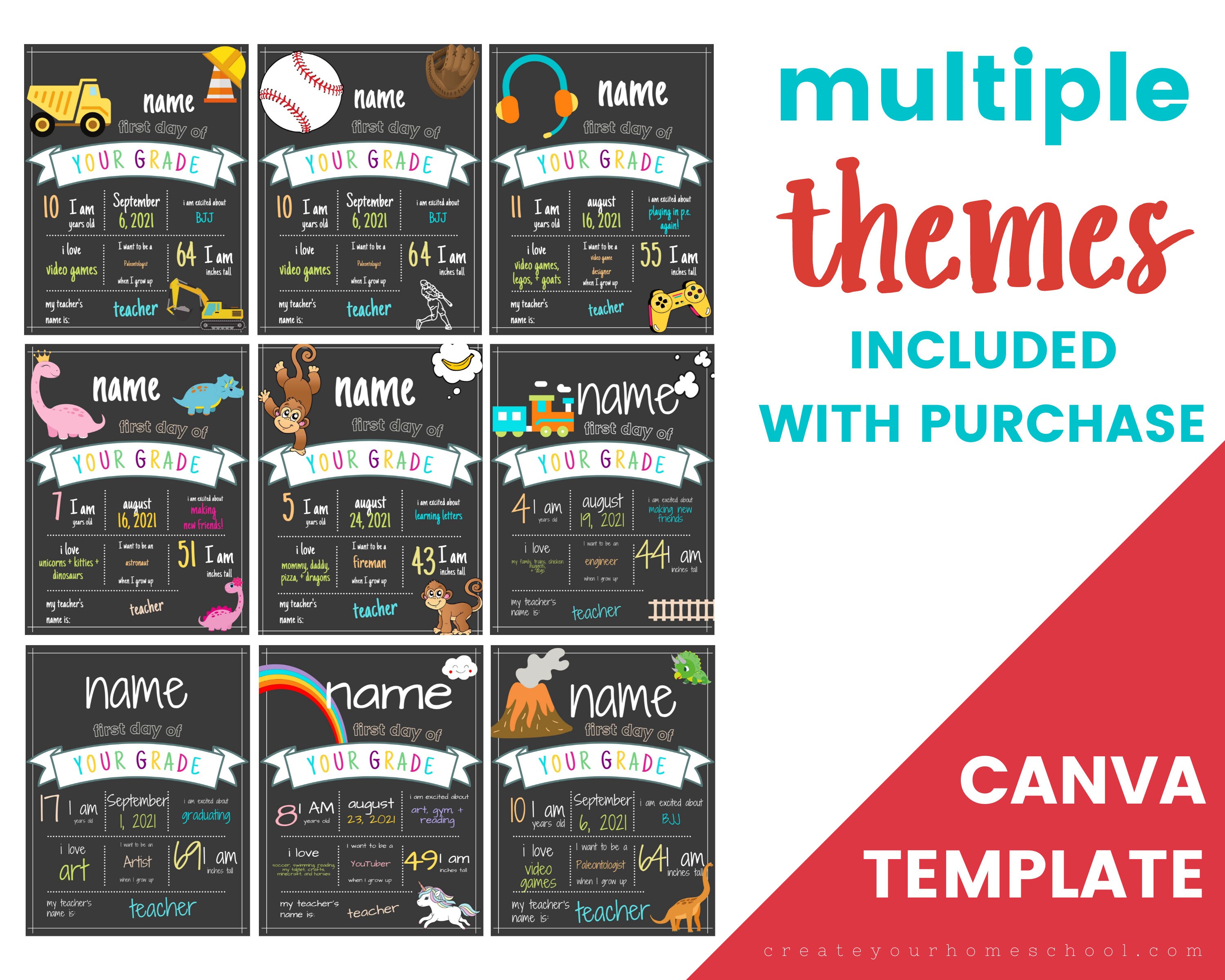 Editable Gamer-Themed First Day of School sign First Day of School ...