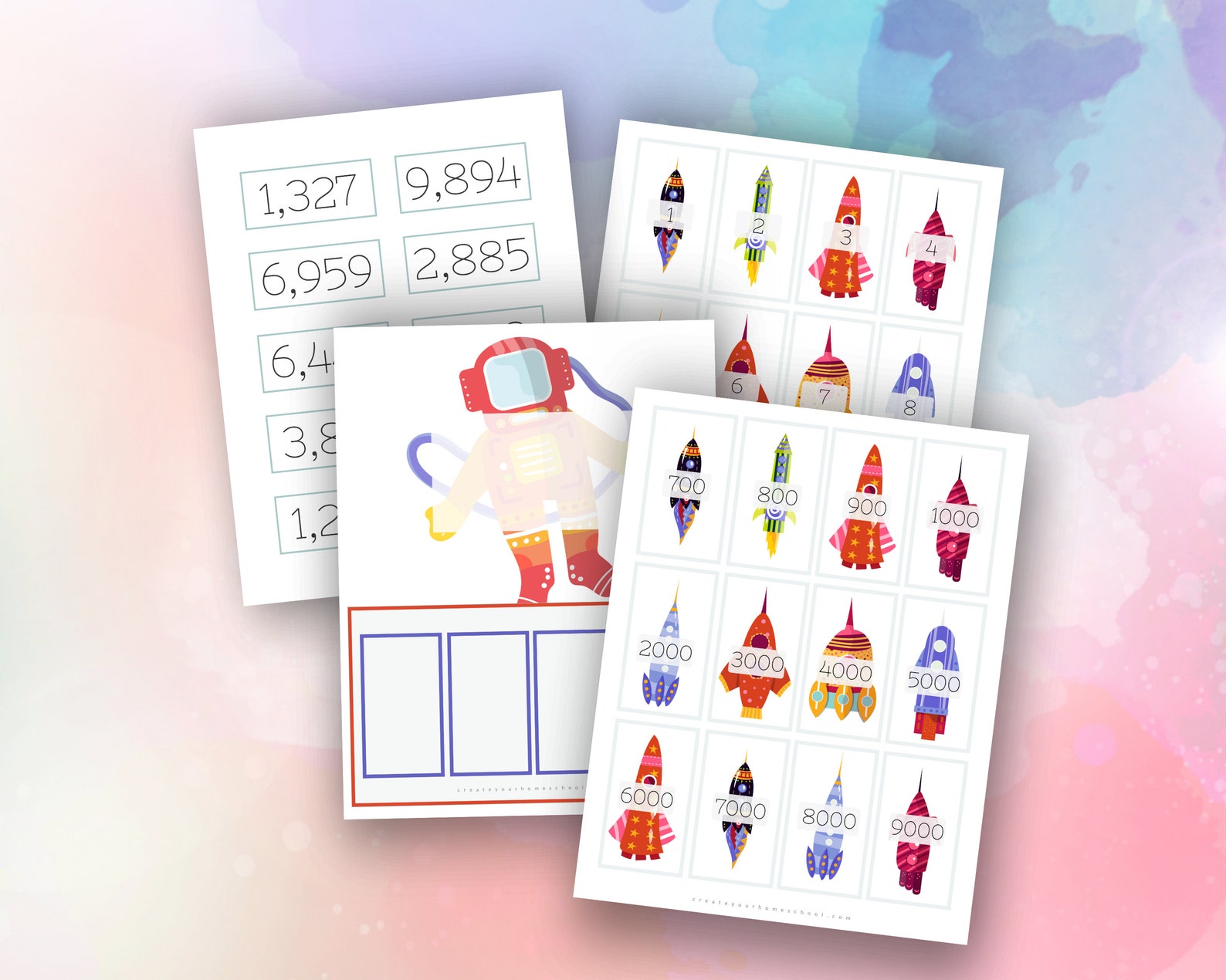 Place Value Printable Rocket Place Values Homeschool | Etsy