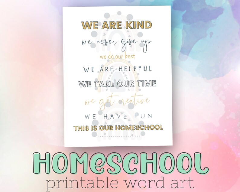 Homeschool Art Printable Homeschool Art Homeschool Room Printables ...