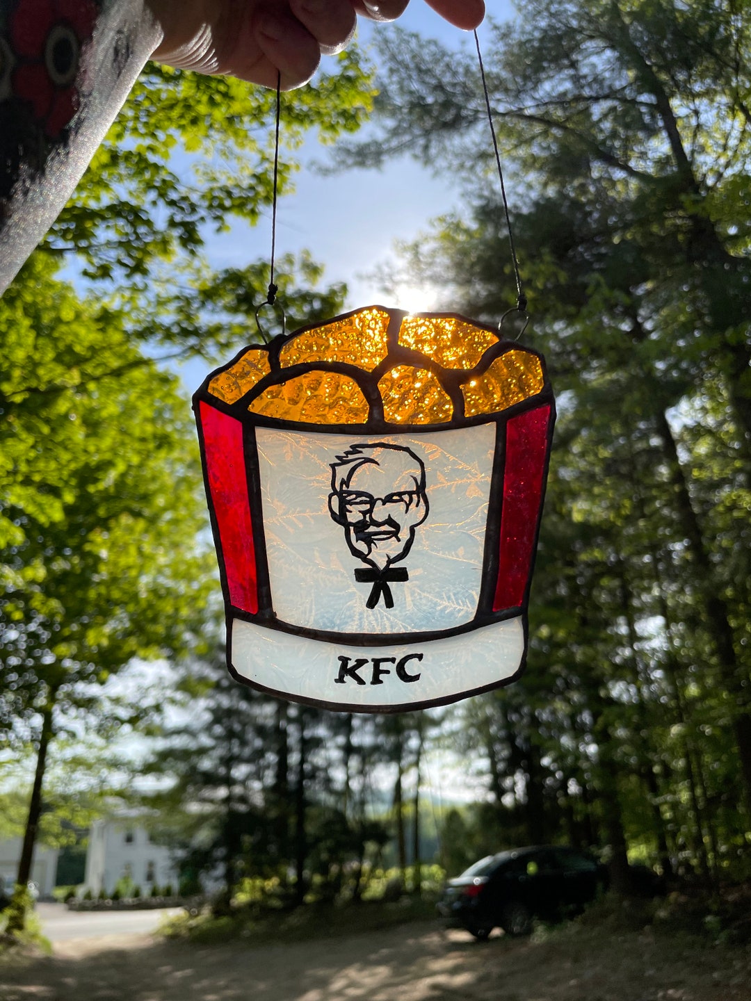 Stained Glass KFC Bucket- Funny Stained Glass- Food Stained Glass ...