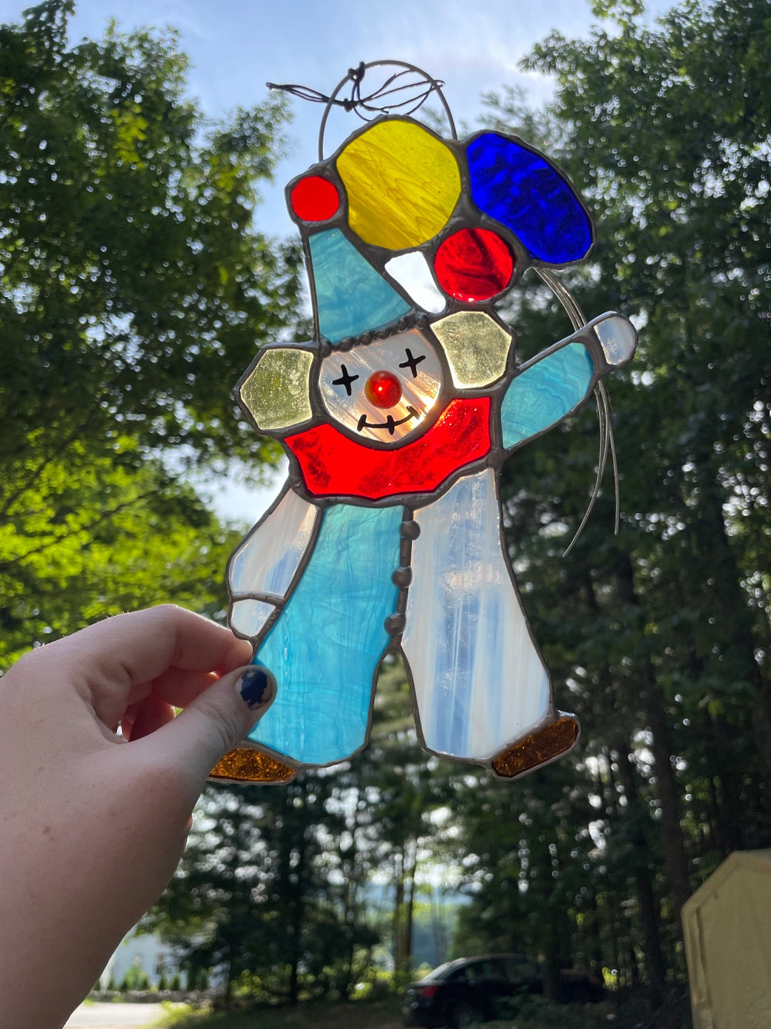 Stained Glass Clown - Clown Suncatcher - Clown Art - Etsy