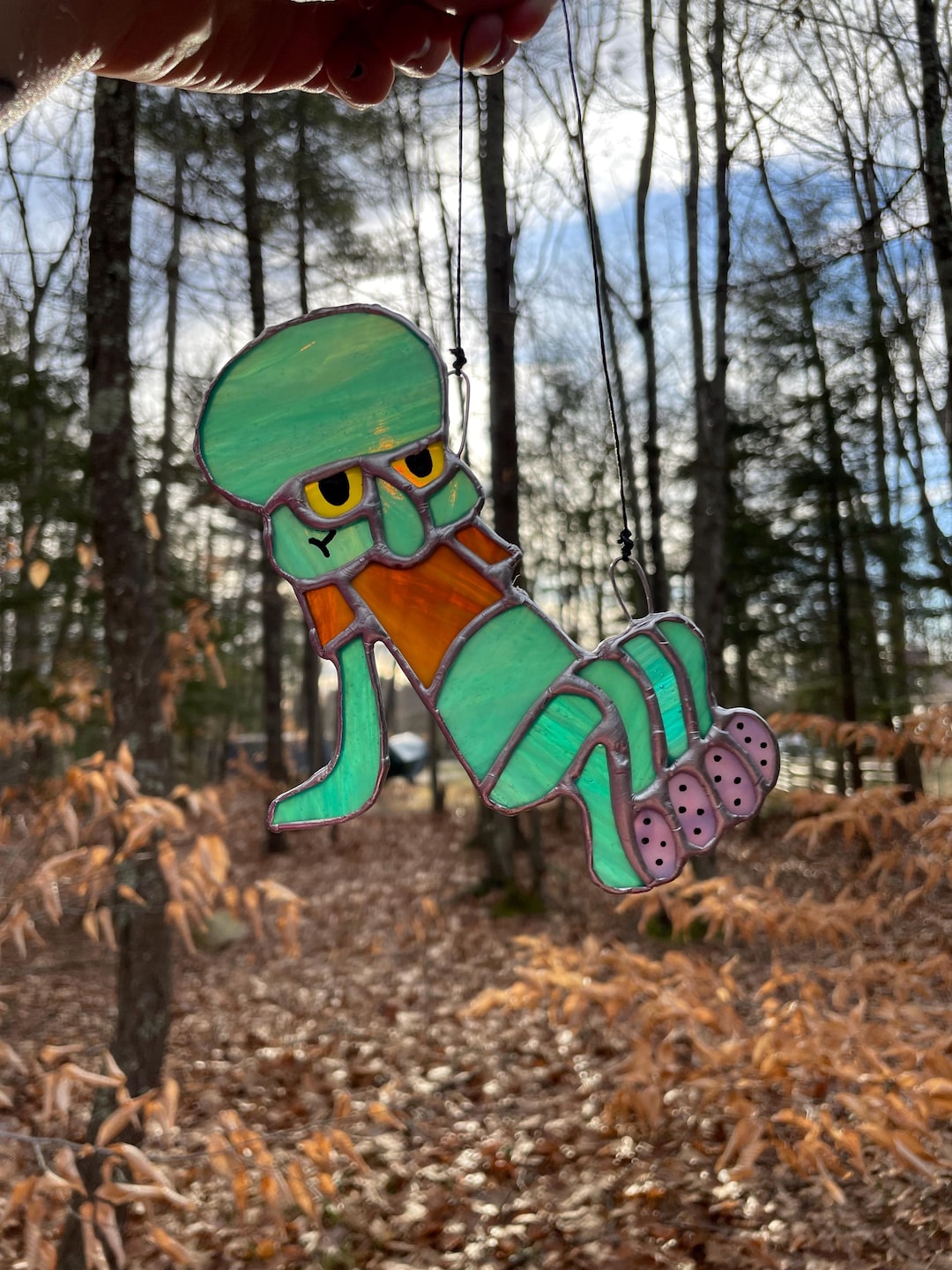 Squidward Suncatcher Spongebob Art Spongebob Decor Spongebob Stained ...