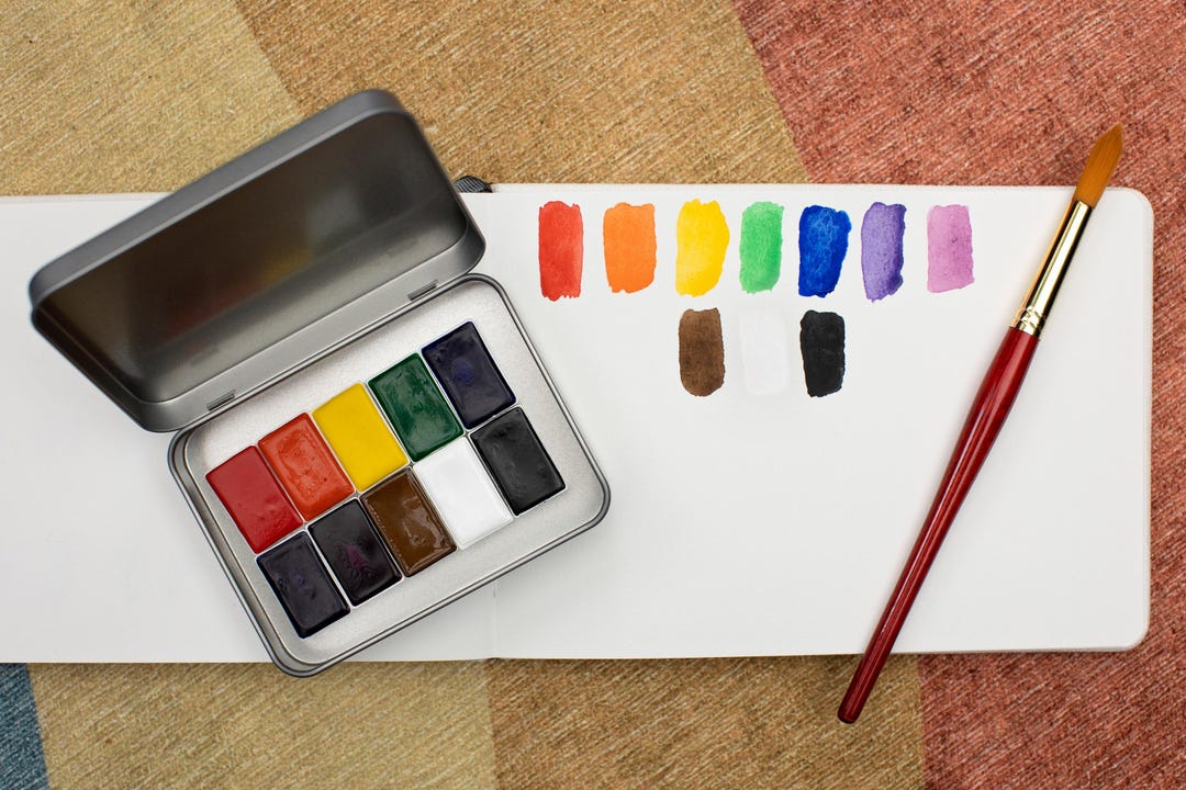 RAINBOW WATERCOLOR SET - Ten Color Watercolor Palette- Art Supply ...