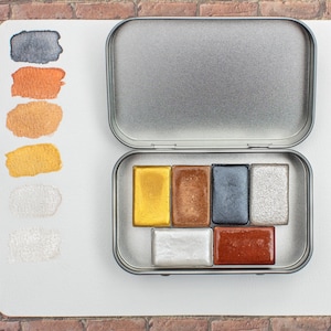 METALLIC WATERCOLOR SET - Six Color Watercolor Shimmer Palette- Art ...