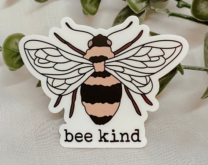 Bee Happy Sticker, Cute Bee Sticker, Spring Bee Sticker, Motivational ...