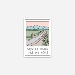 Country Roads Sticker | County Roads Take Me Home Sticker | Polaroid ...