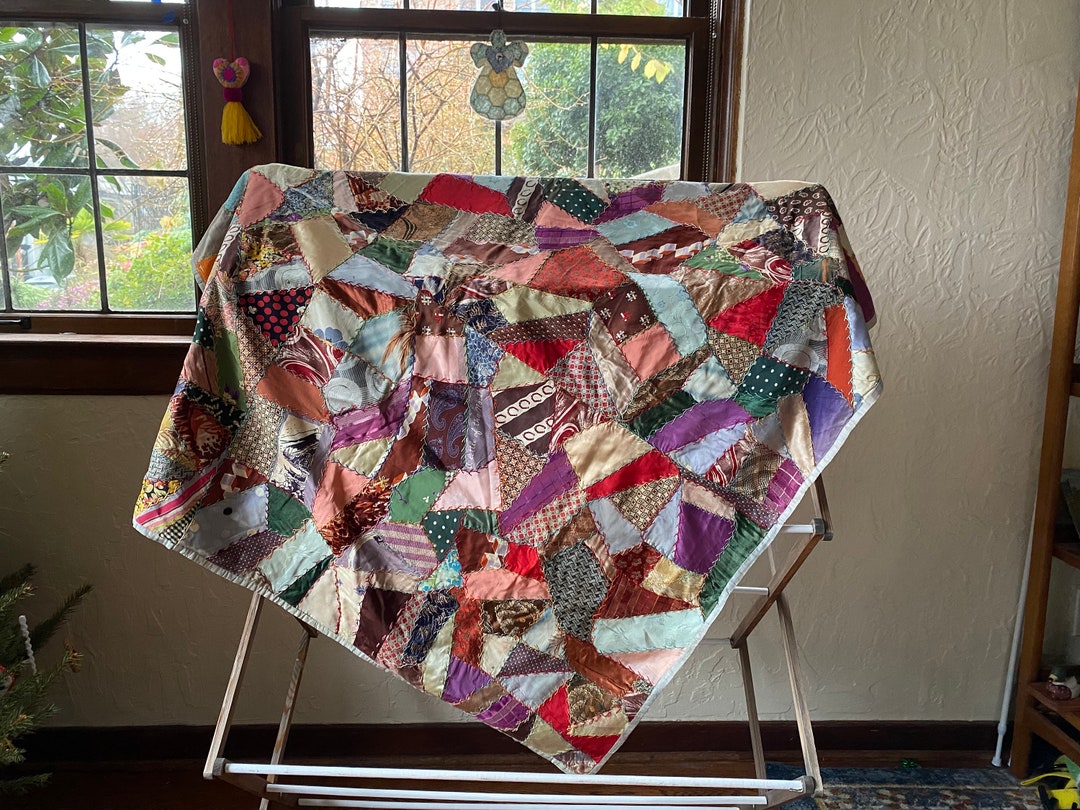 Vintage/antique Crazy Quilt, Victorian Crazy Quilt, Antique Quilt ...