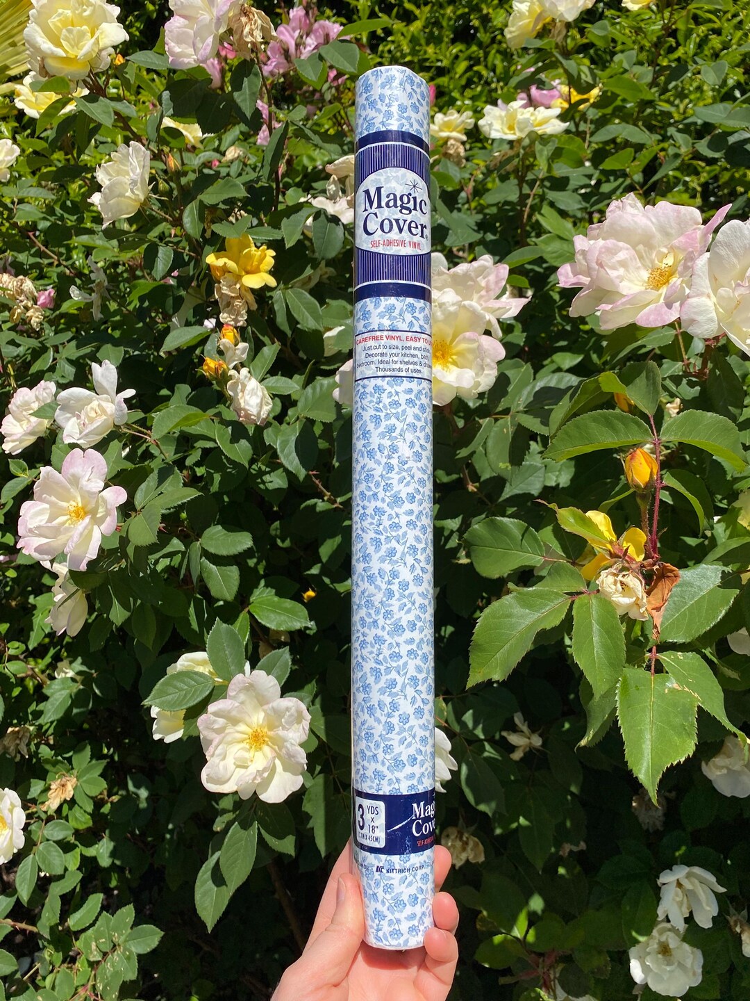 NOS Blue & White Flower Contact Paper, Contact Paper for Drawers ...