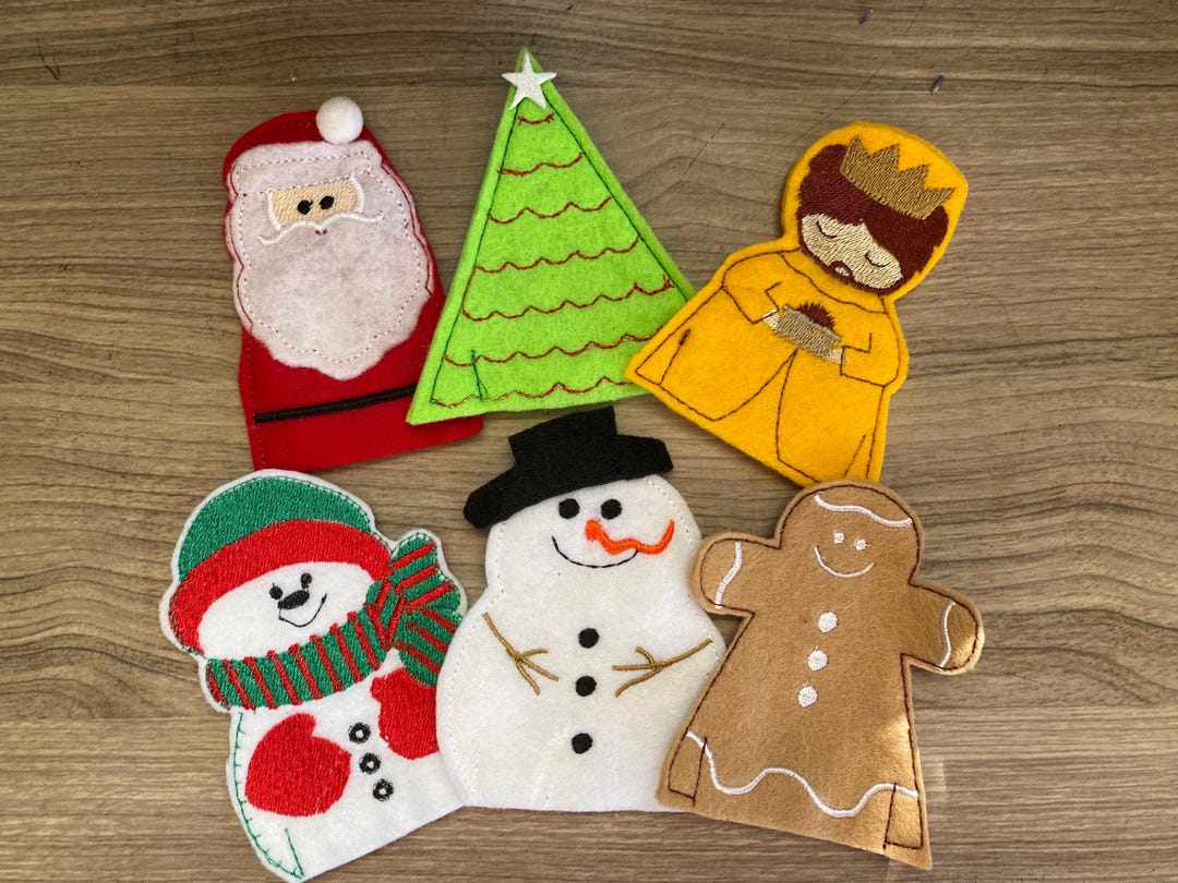 6 Handmade Embroidered Felt Christmas Tealight Covers, Tealight Cover ...