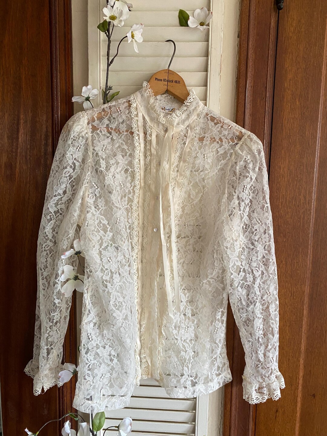 Vintage Victorian-style Rhoda Lee Lace Blouse, Lace Blouse, Victorian ...