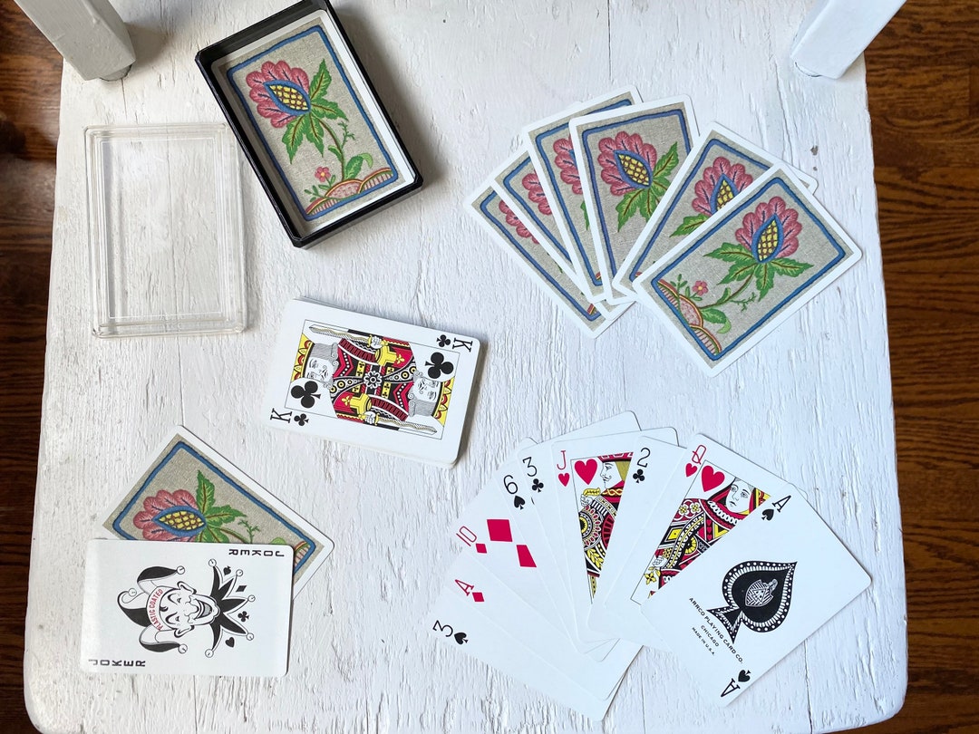 Vintage Embroidery Flower Playing Cards by Arrco Playing Cards, Vintage ...