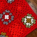 Vintage Handmade Red Granny Square Blanket, Roseanne Granny Square ...