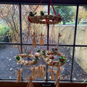 Large Vintage Scandinavian Christmas Straw Mobile, Scandinavian ...