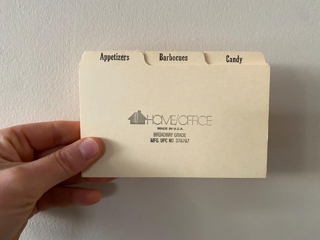 NOS Vintage Recipe Index Cards, Recipe Index, Recipe Tabs and Divider ...