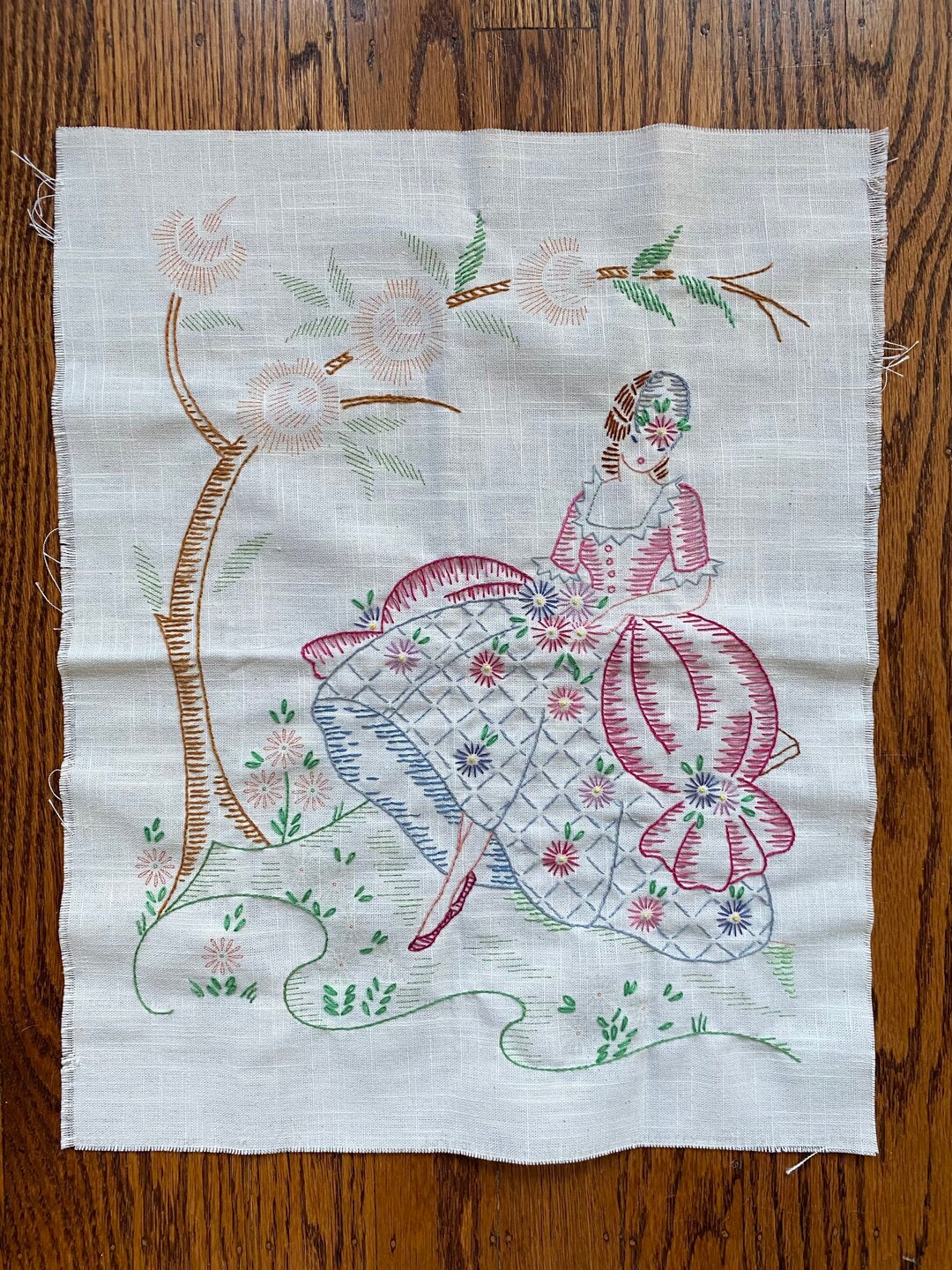 Vintage Unfinished Needlepoint, Victorian-themed Needlepoint, Ready to ...