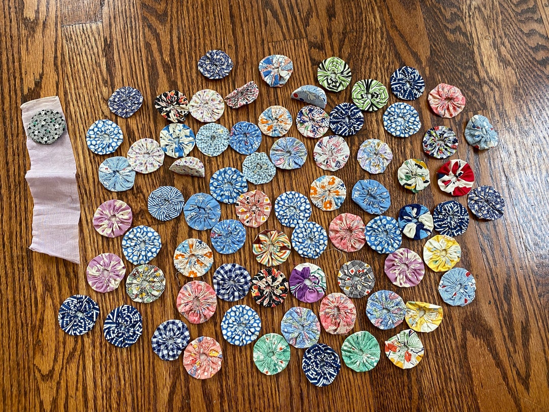 72 1930/40s Yo Yo Quilt Pieces, Vintage Yo Yo Quilt, Yo Yo Quilt Pieces ...