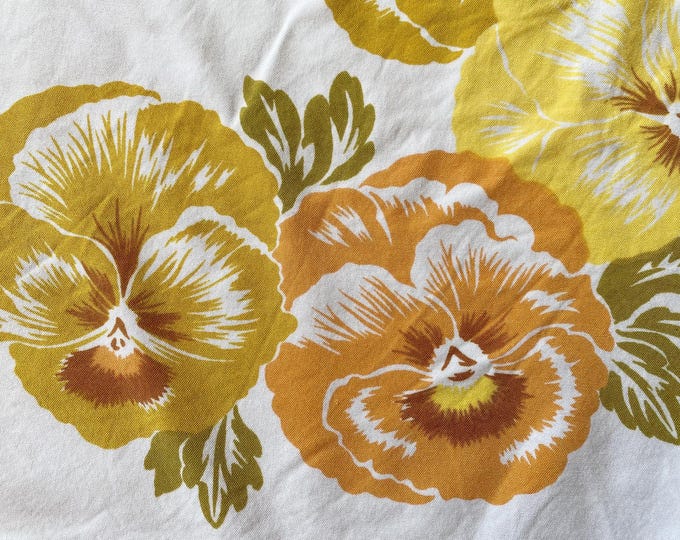 Vintage California Handprint Pansy Tablecloth, California Handprint ...
