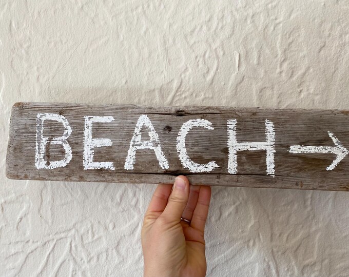 Vintage Handmade Driftwood Beach Sign, Driftwood Sign, Driftwood Sign ...