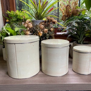 Price Drop 3 Mid Century Nesting Canisters by Decoware, Vintage Storage ...