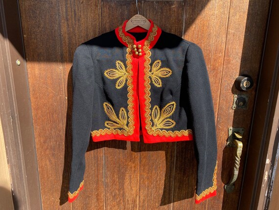 1960s Embroidered Wool Jacket, Mid Century Wool Jacke… - Gem