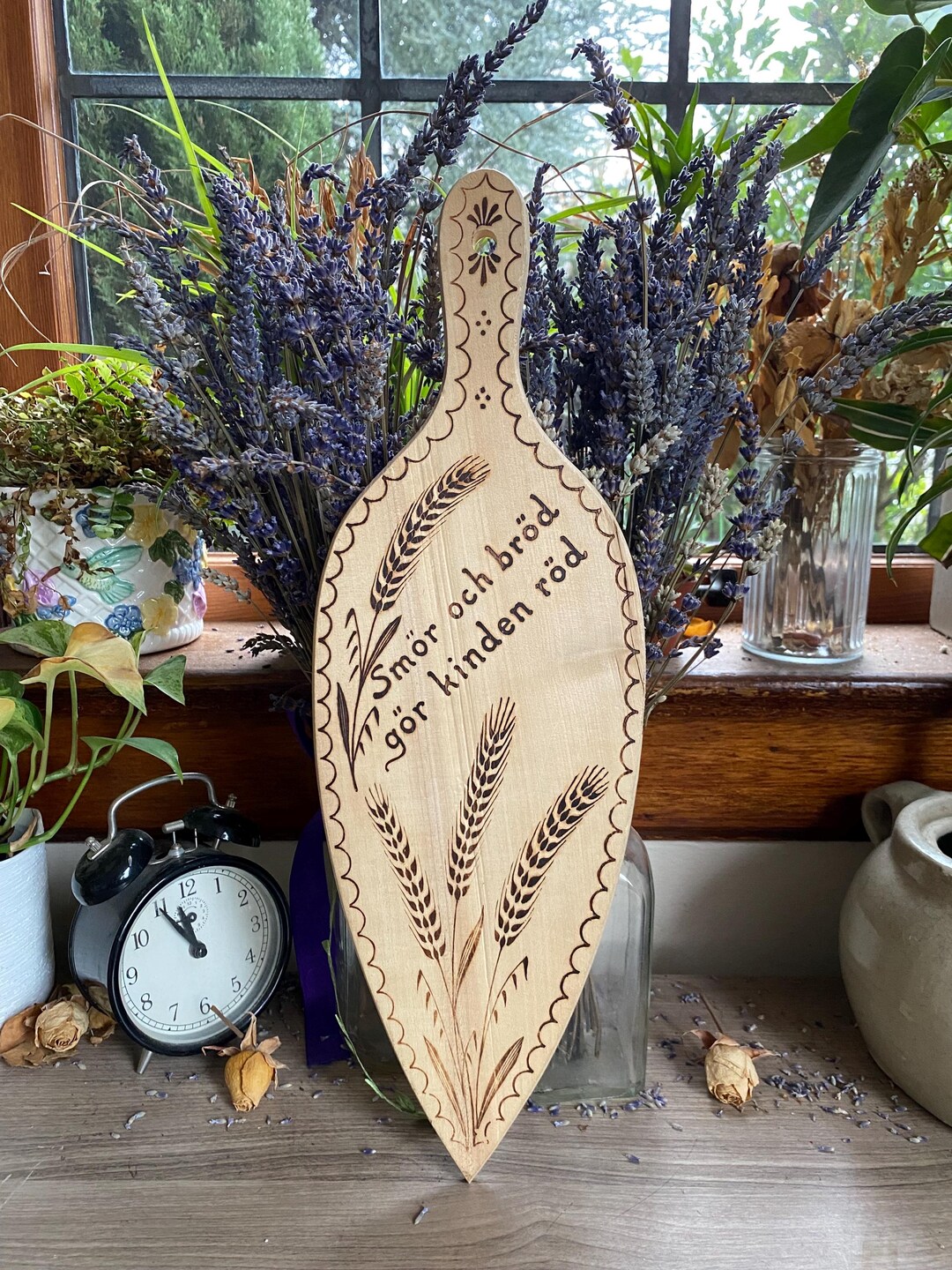 Vintage Swedish Wooden Bread Board Wall Hanging, Wooden Bread Board ...