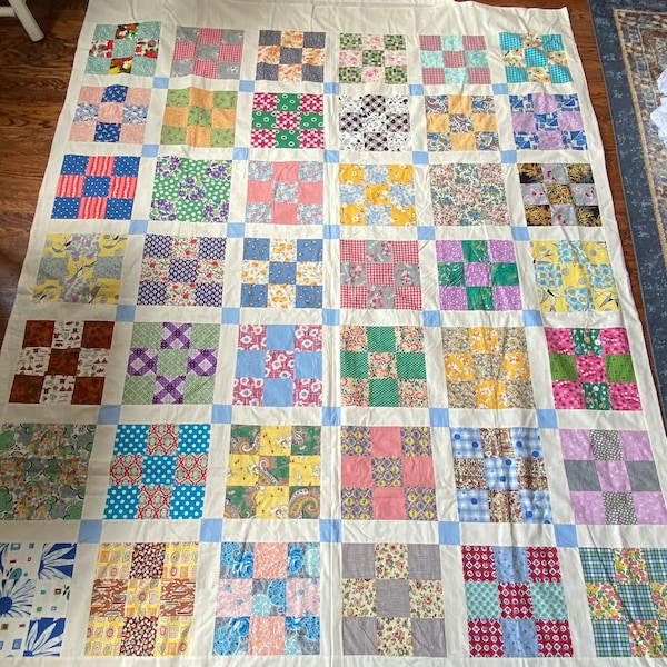 Nine Patch Quilt - Etsy