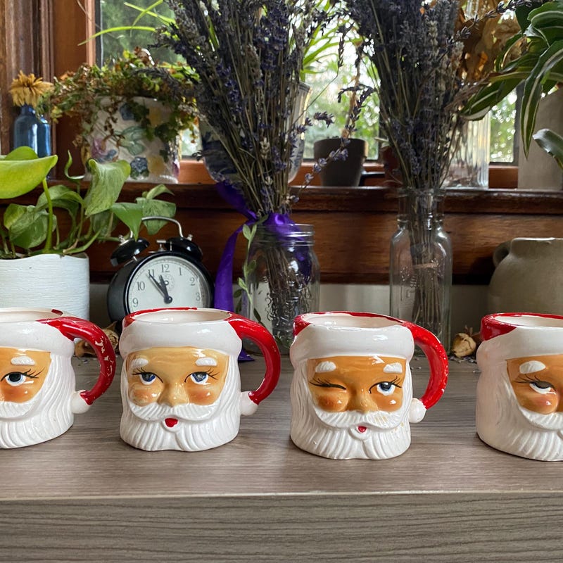 Vintage Santa Mugs - Etsy