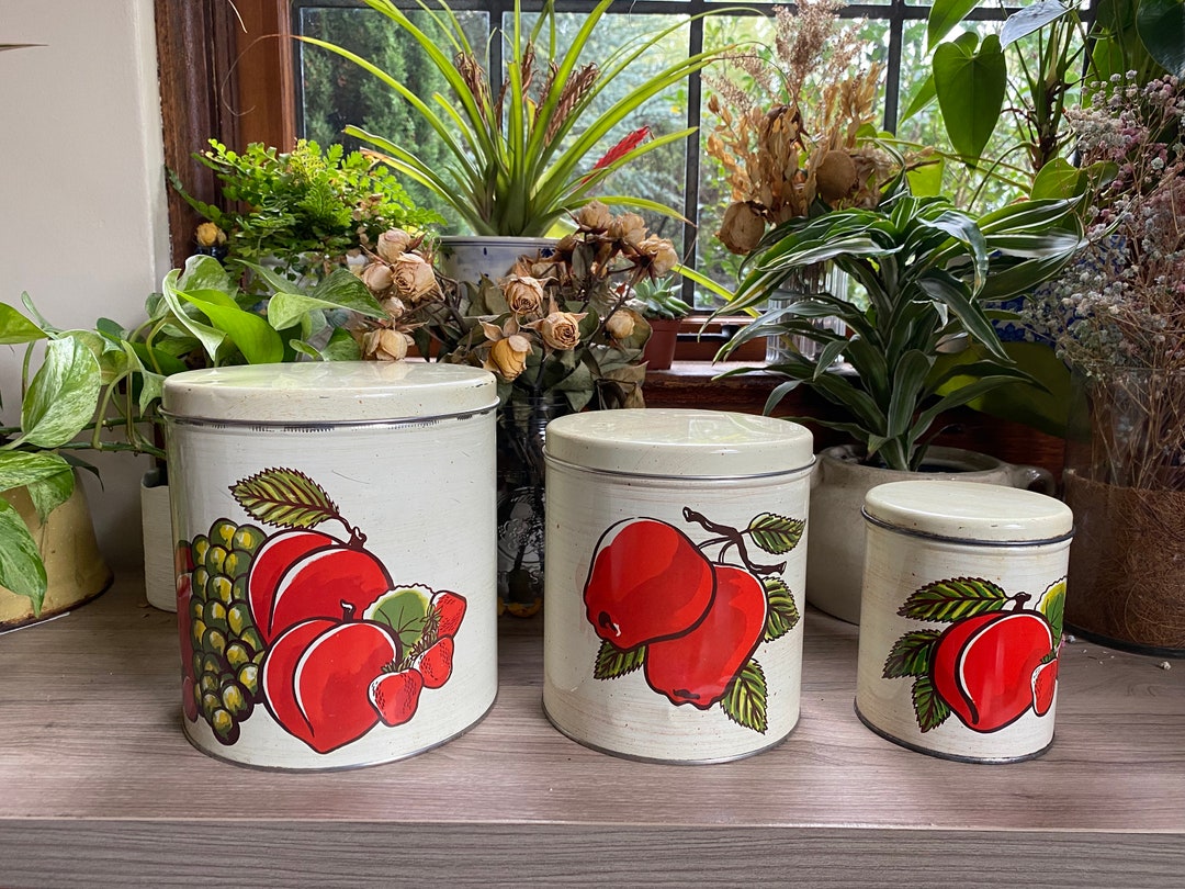 Price Drop 3 Mid Century Nesting Canisters by Decoware, Vintage Storage ...
