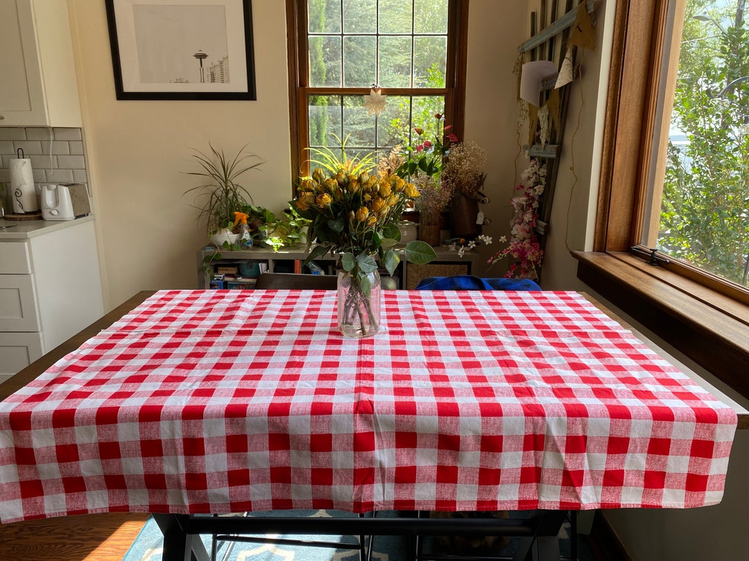 Price Drop! 1958-60s Wilendure Red + White Gingham Tablecloth, Gingham ...