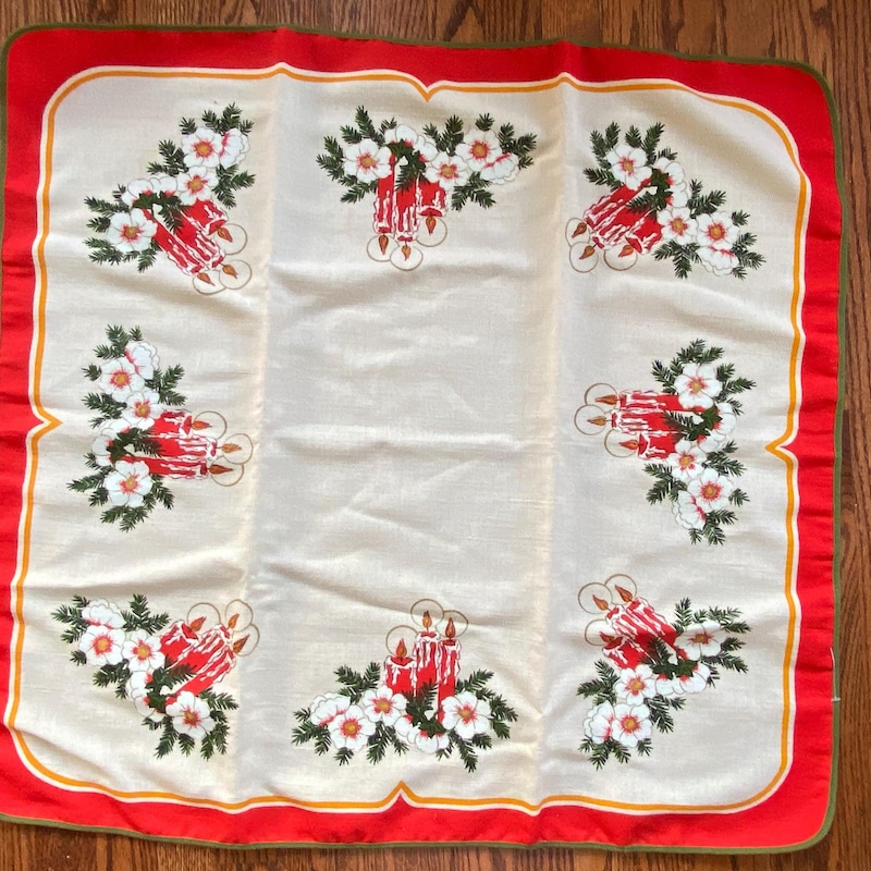Vintage Candle Tablecloth - Etsy