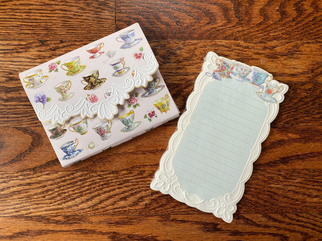 Two Vintage Carol Wilson Teacup Set, Carol Wilson Embossed Notecards ...