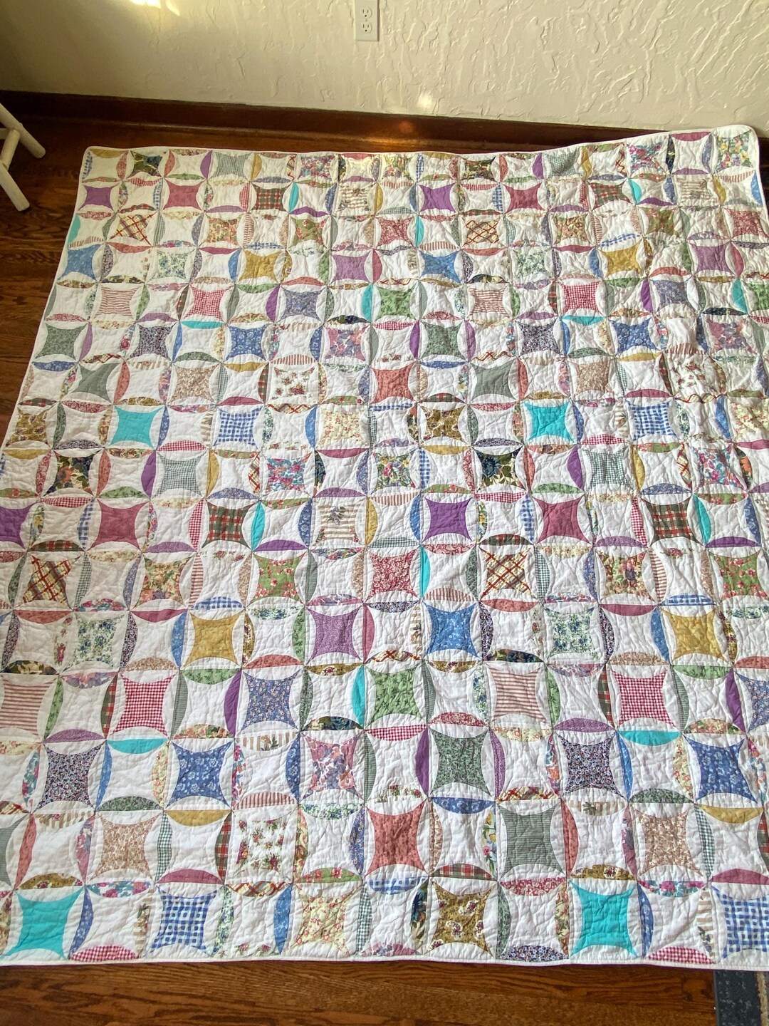 Vibrant 1980/90s Patchwork Quilt, Vintage Quilt, Patchwork Quilt - Etsy