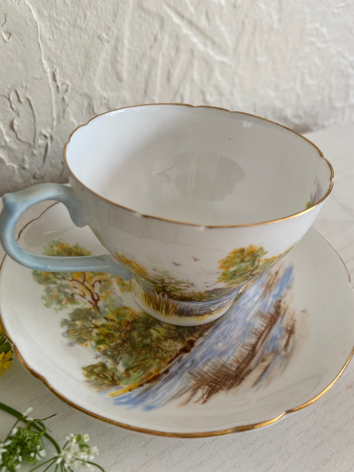 Vintage Shelley England Fine Bone China Old Mill Pattern | Etsy