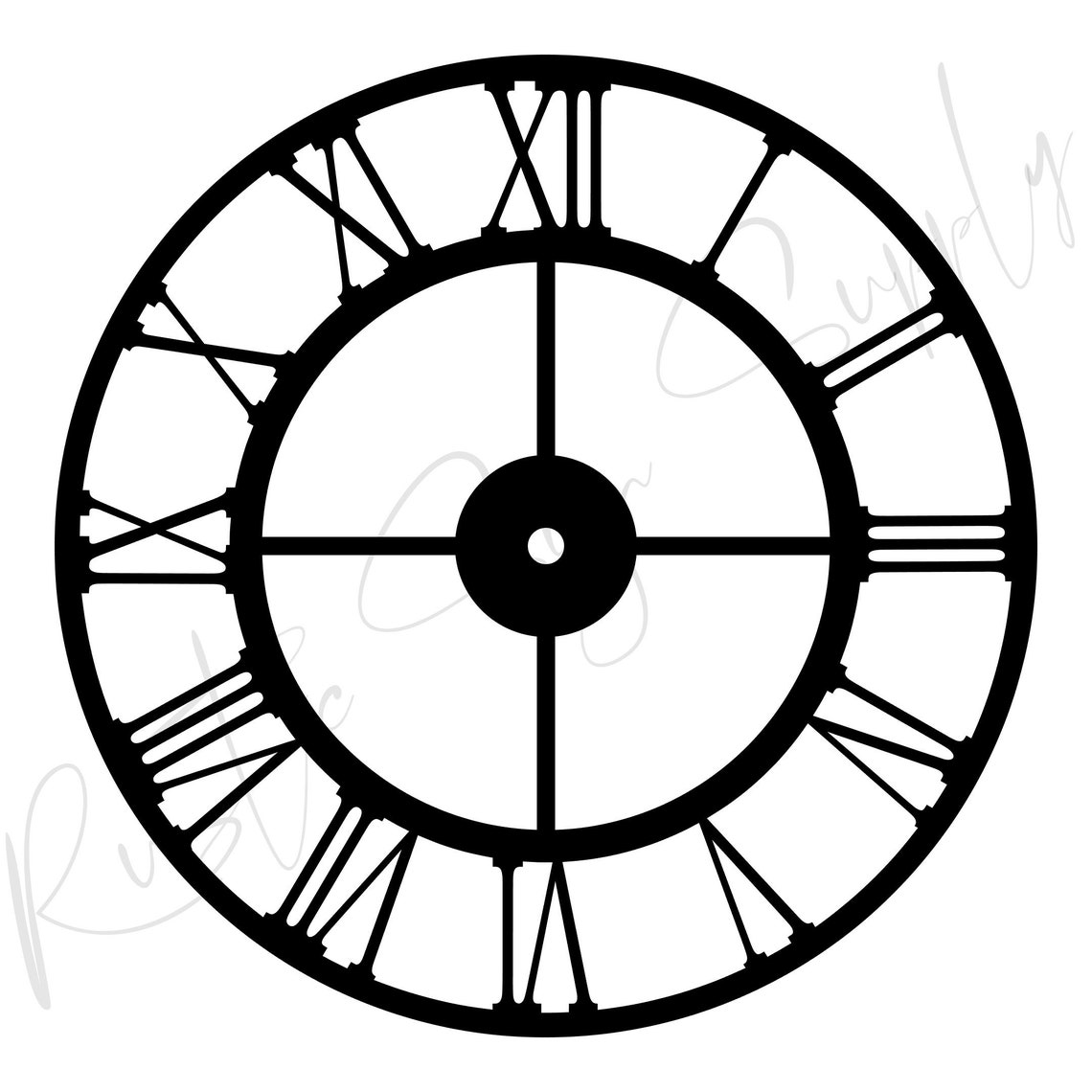 Roman Numeral Clock SVG Cut File Silhouette Cricut | Etsy UK Roman Numeral Clock SVG Cut File Silhouette Cricut | Etsy UK