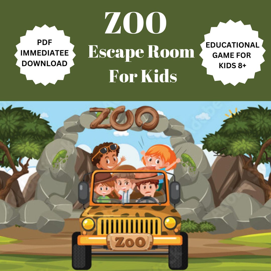 Zoo Escape Room Adventure for Kids Fun Educational Printable Activity ...