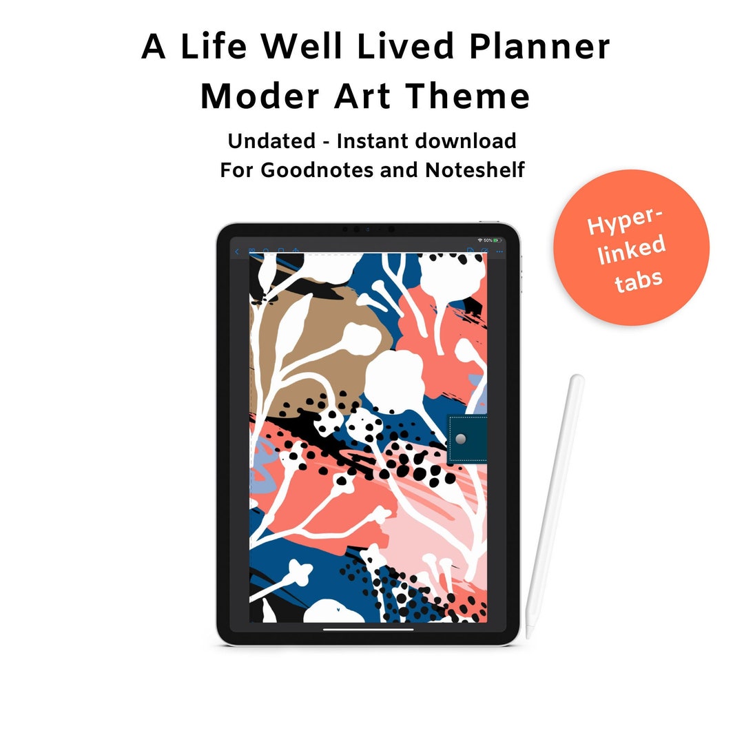 Digital Planner: Modern Art Theme, Hyperlinked Tabs (digital Download ...