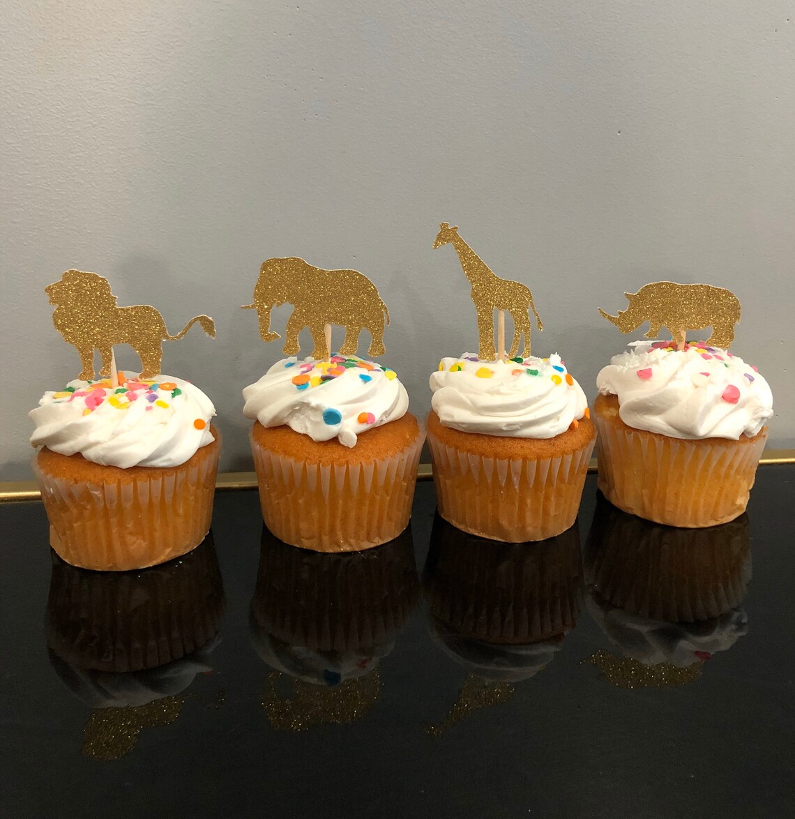 Safari Animals Cup Cake Toppers - Etsy