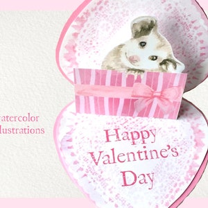 Easy DIY Pop-up Cute Animals Valentine Cards - Etsy