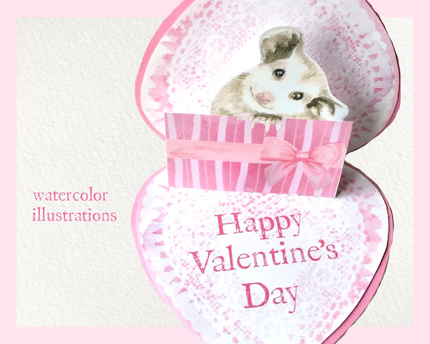 Easy DIY Pop-up Cute Animals Valentine Cards - Etsy