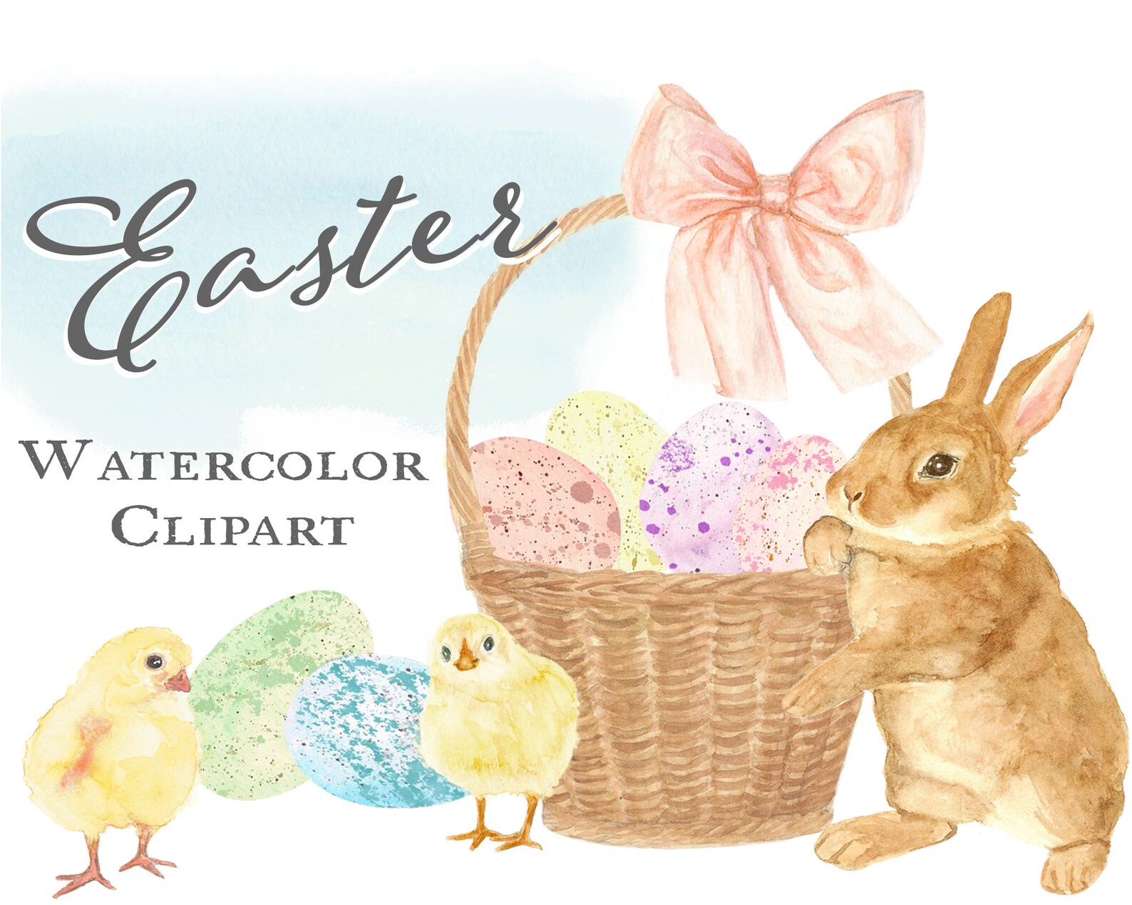 Easter Pastel Watercolor Clipart Digital Download - Etsy