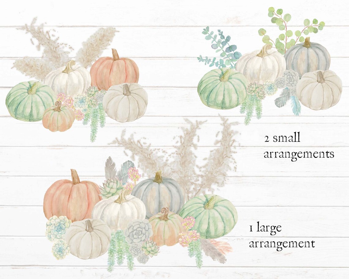 Boho Autumn Watercolor Clipart Digital Download - Etsy