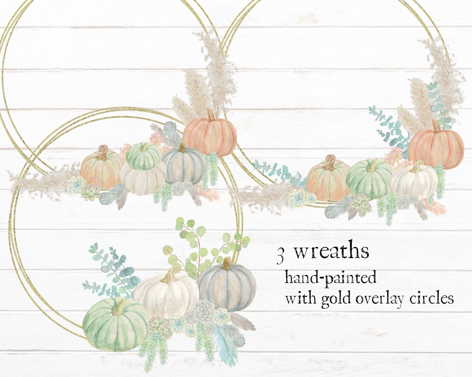 Boho Autumn Watercolor Clipart Digital Download - Etsy