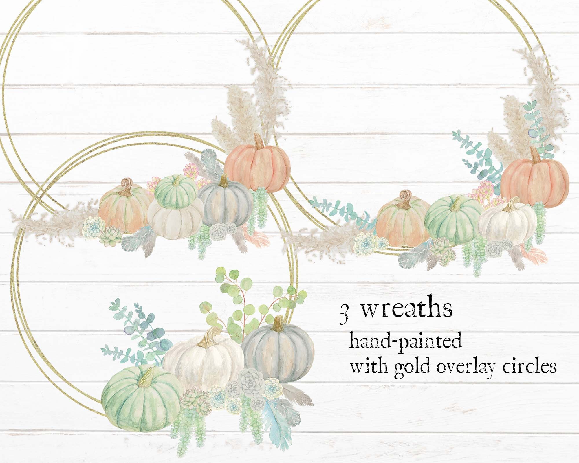 Boho Autumn Watercolor Clipart Digital Download - Etsy